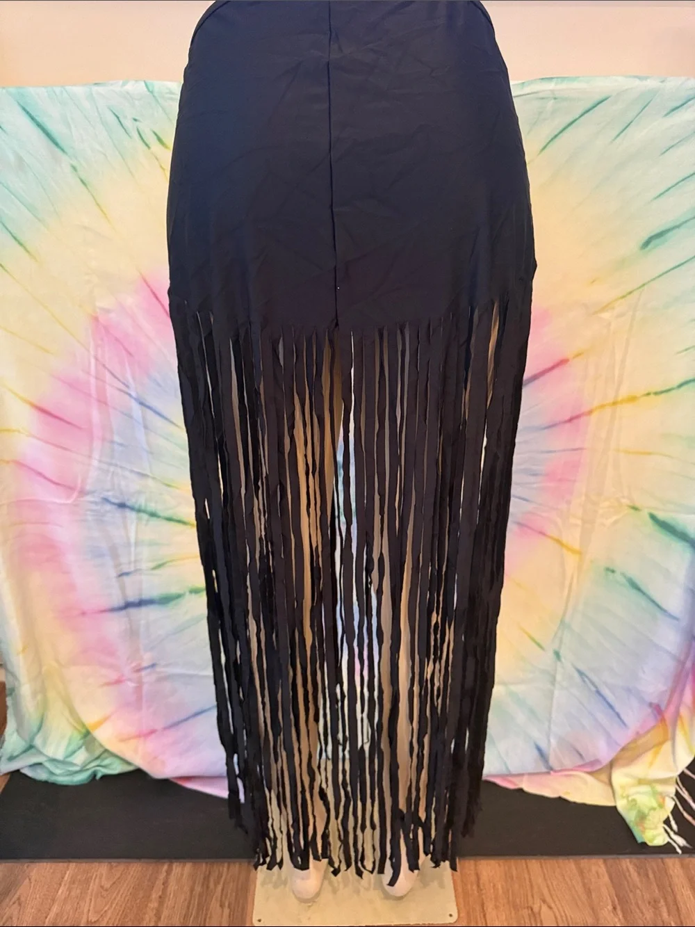 VENUS | Skirts | Venus Black Fringe Wrap Tie Skirt Festival Edm | Poshmark